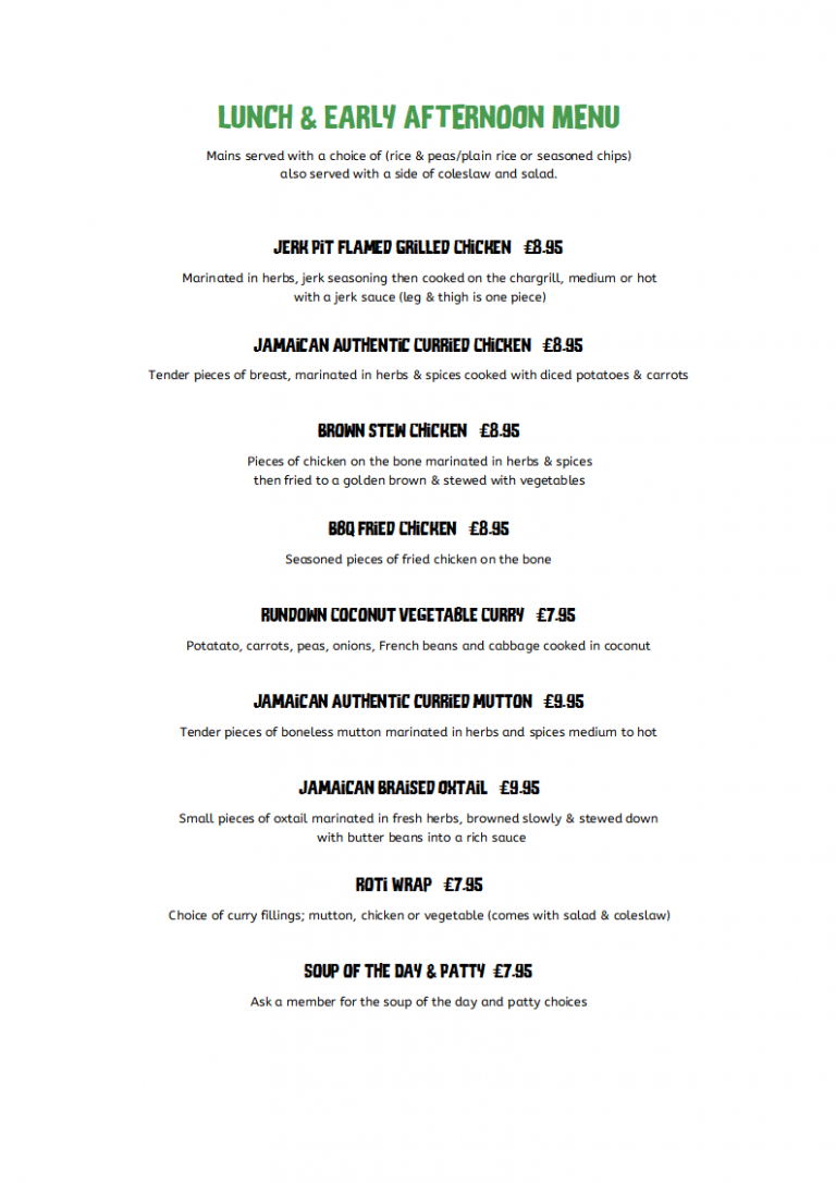 Lunch Special! - Moziahs Caribbean Restaurant, Bar & Grill Luton